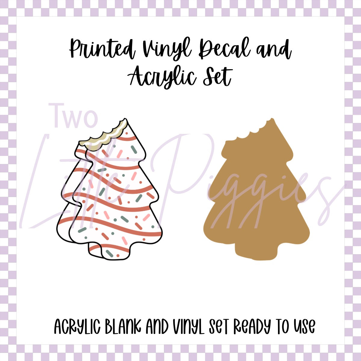 Printed Vinyl and Acrylic Set - Retro Tree Cake Bite – Two Little ...